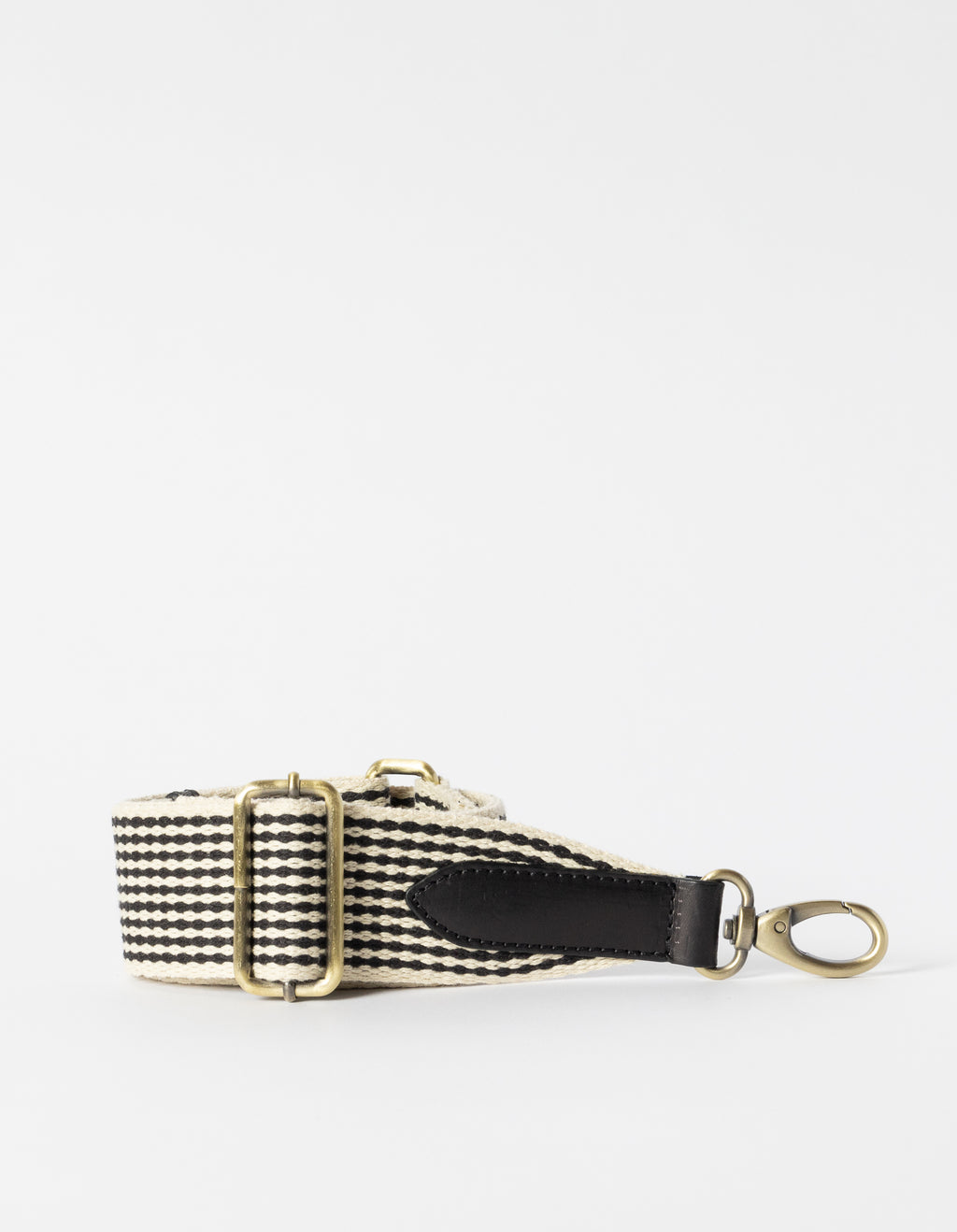 Checkered Webbing Strap - Black Classic Leather
