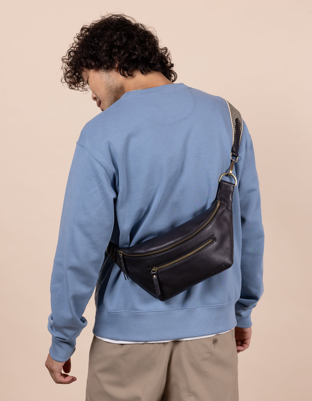 Drew Bum Bag - Black Soft Grain Leather