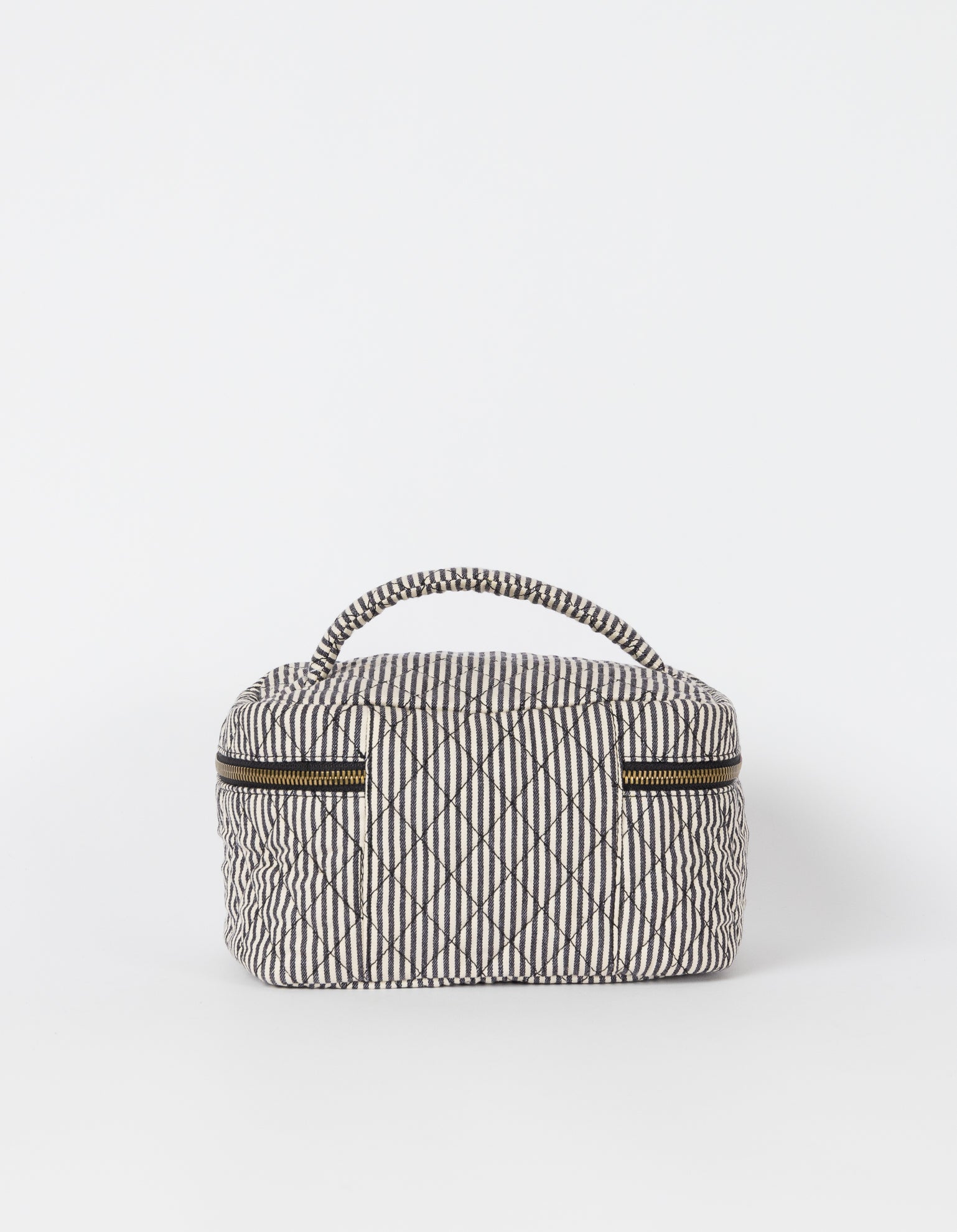 Elise Makeup Bag - Cotton Black Classic Leather