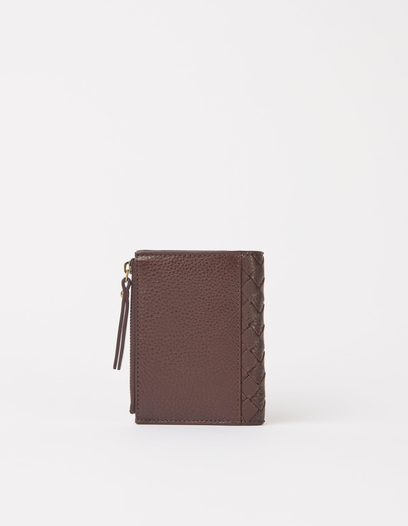 Jamie Wallet Woven - Chocolate Woven Soft Grain Leather