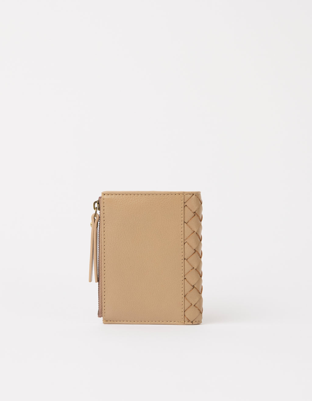 Jamie Wallet Woven - Dark Sand Woven Soft Grain Leather