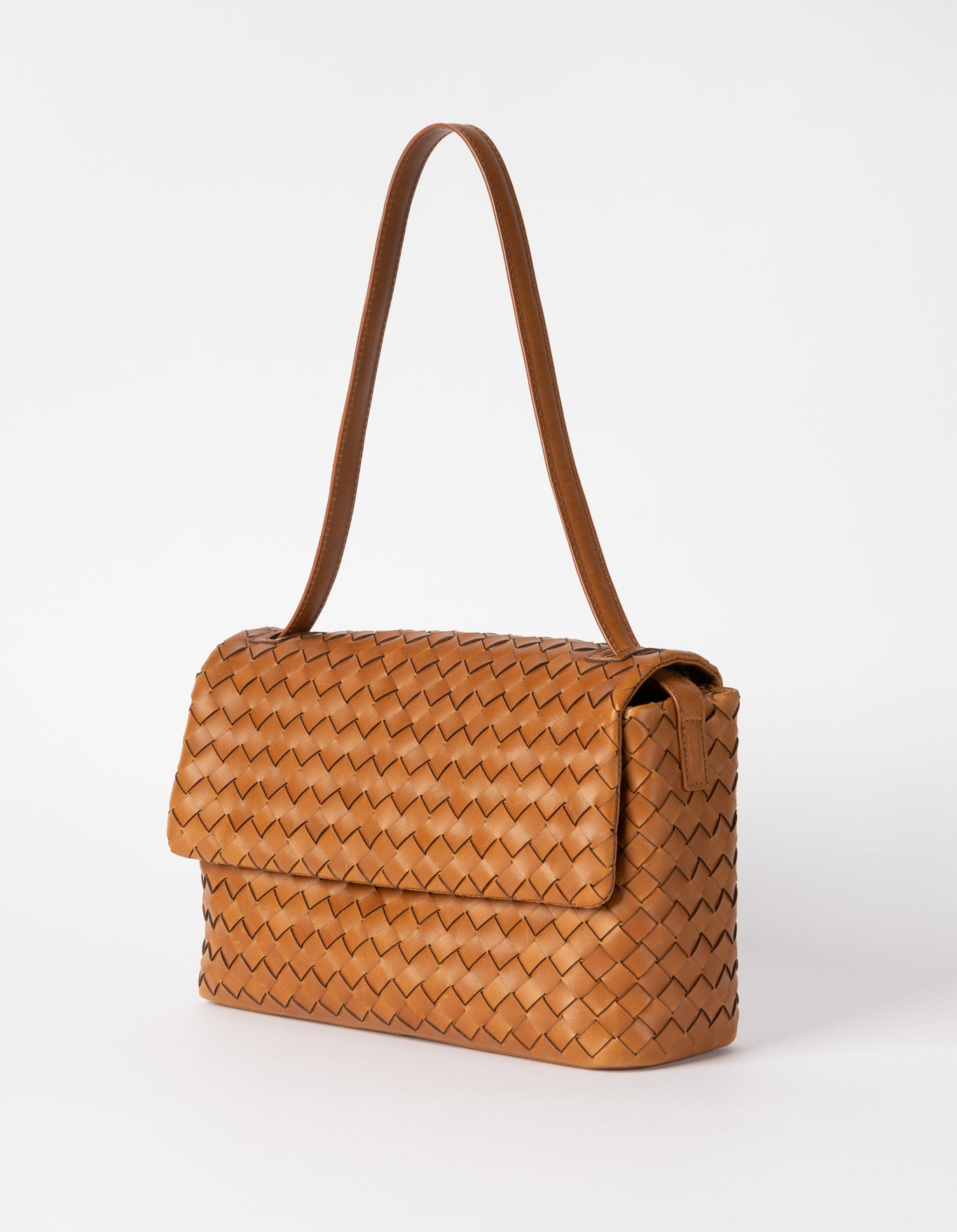 Kenzie - Cognac Woven Classic Leather