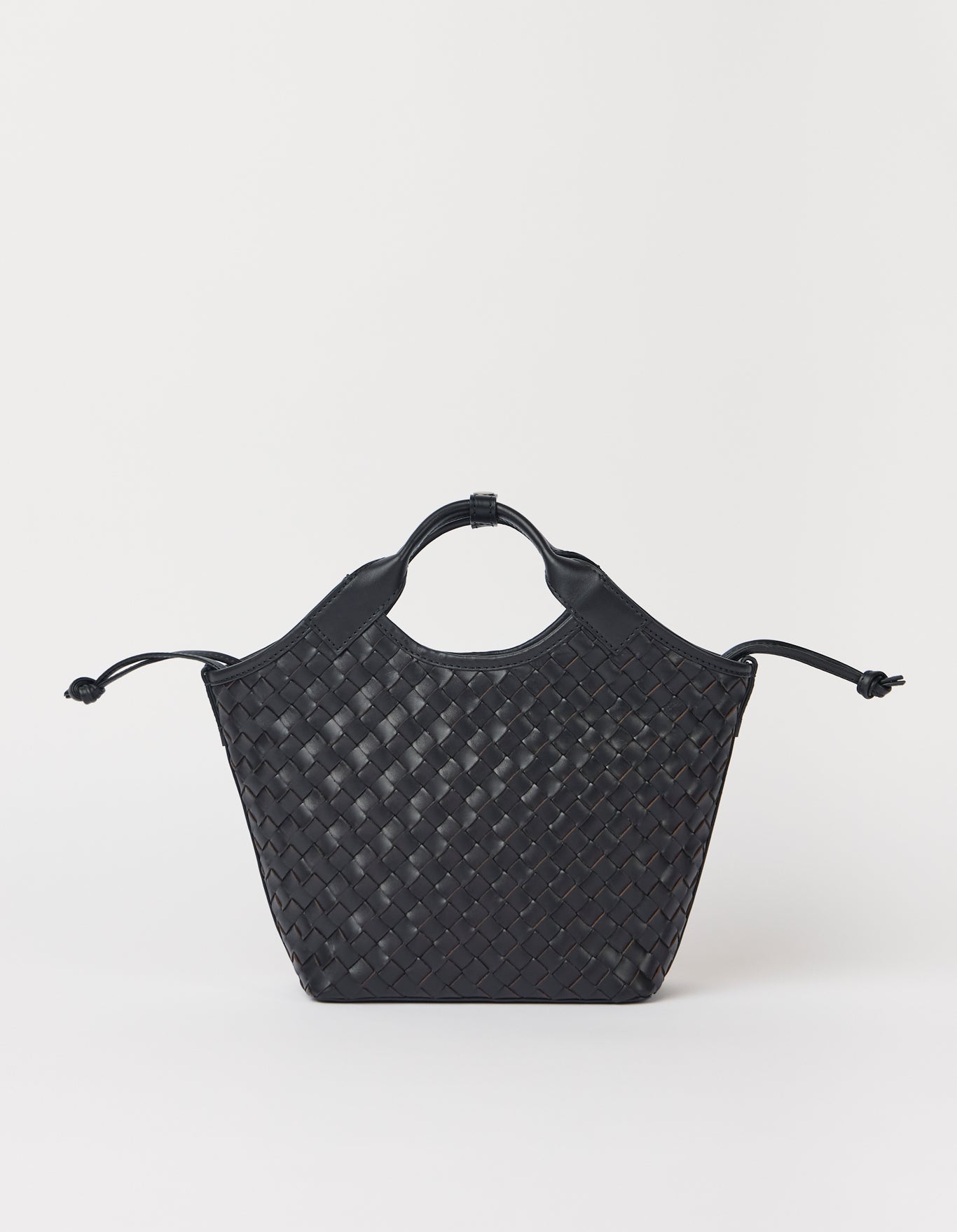 Mara Midi - Black Woven Classic Leather