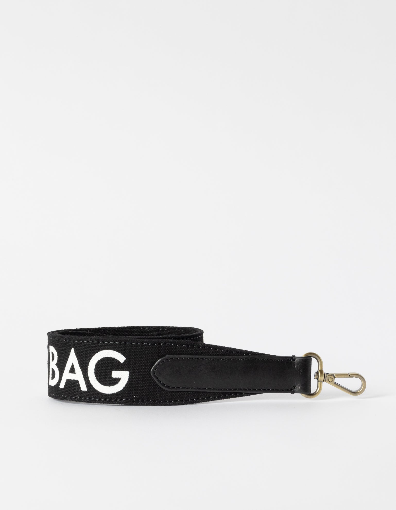 Shoulder Canvas Logo Strap - Black & Black Classic Leather