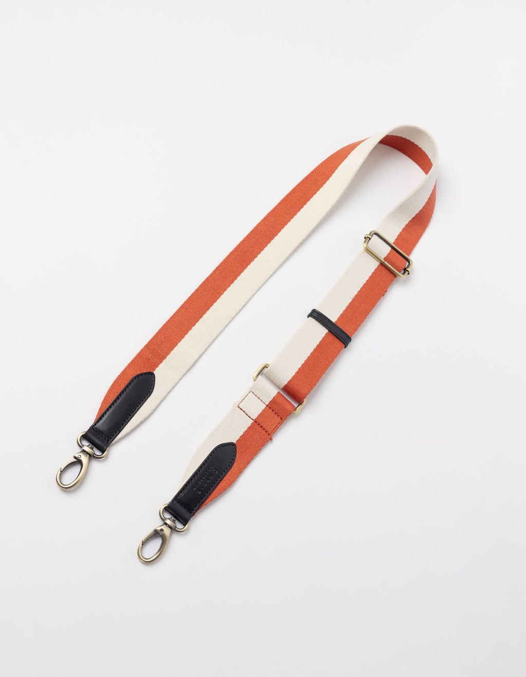 Perfectly Imperfect Striped Webbing Strap - Copper & White / Black Cla
