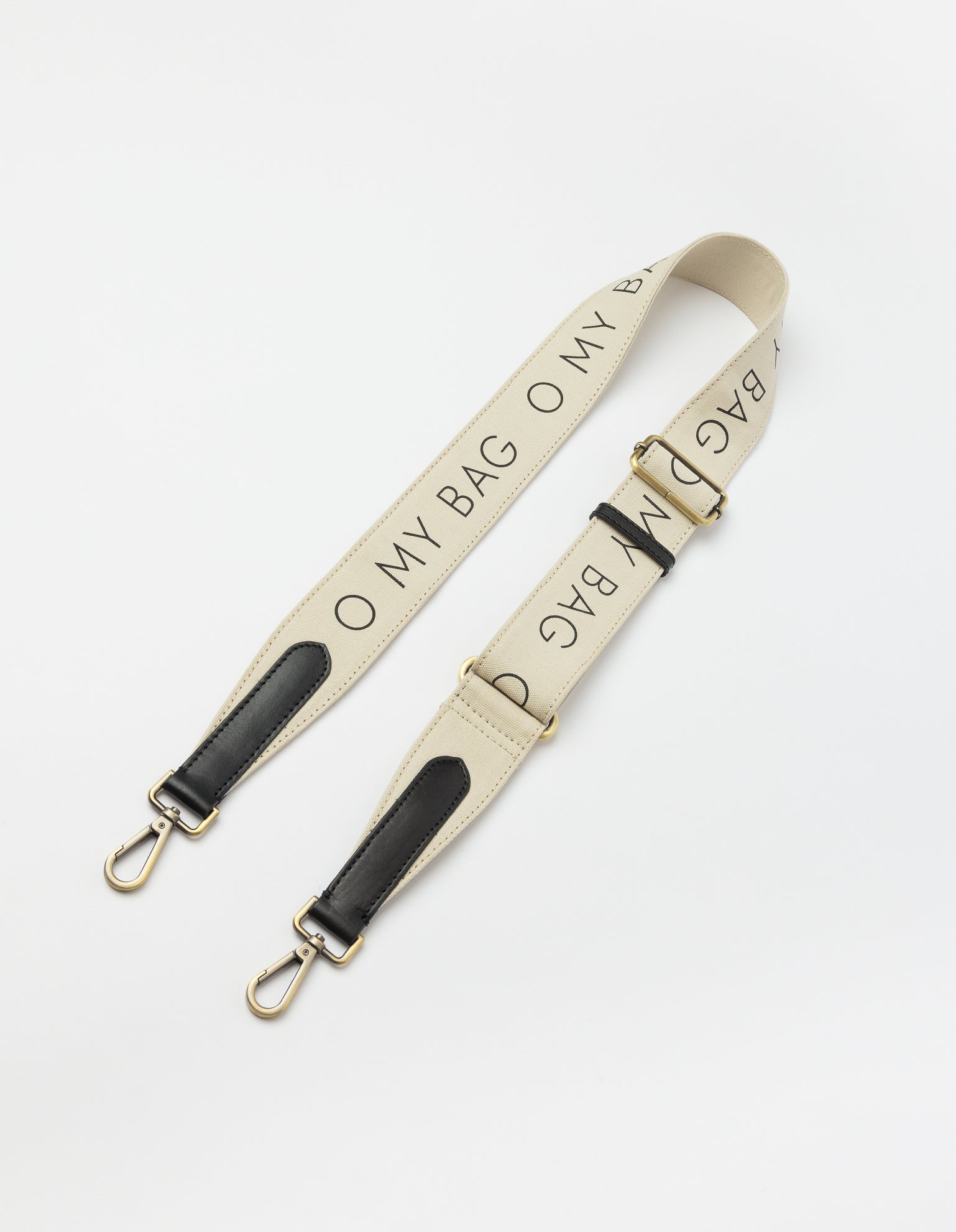 Canvas Logo Strap - White & Black Classic Leather