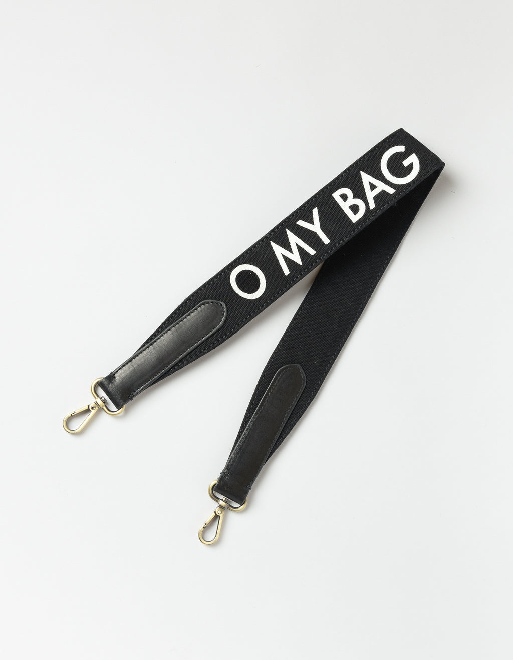 Shoulder Canvas Logo Strap - Black & Black Classic Leather