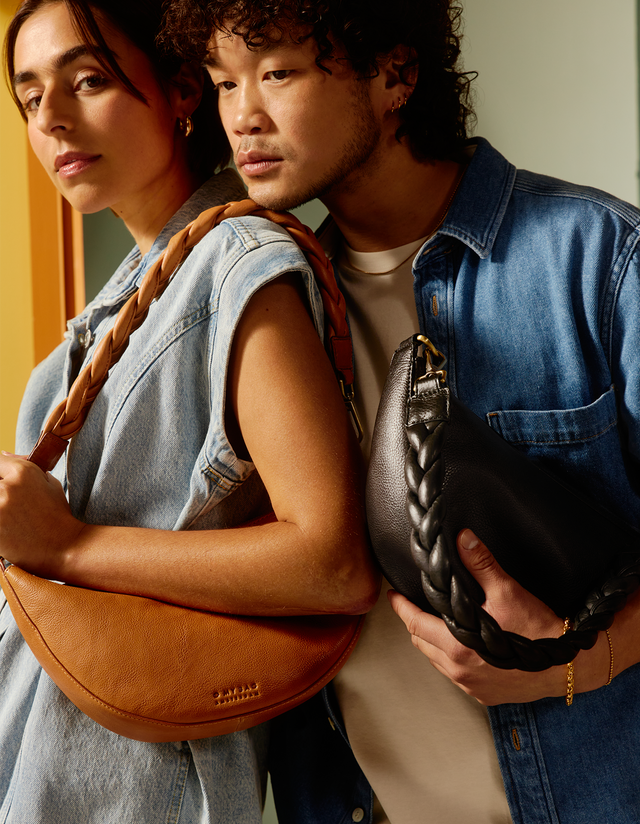 Braided Shoulder Strap - Wild Oak Soft Grain Leather