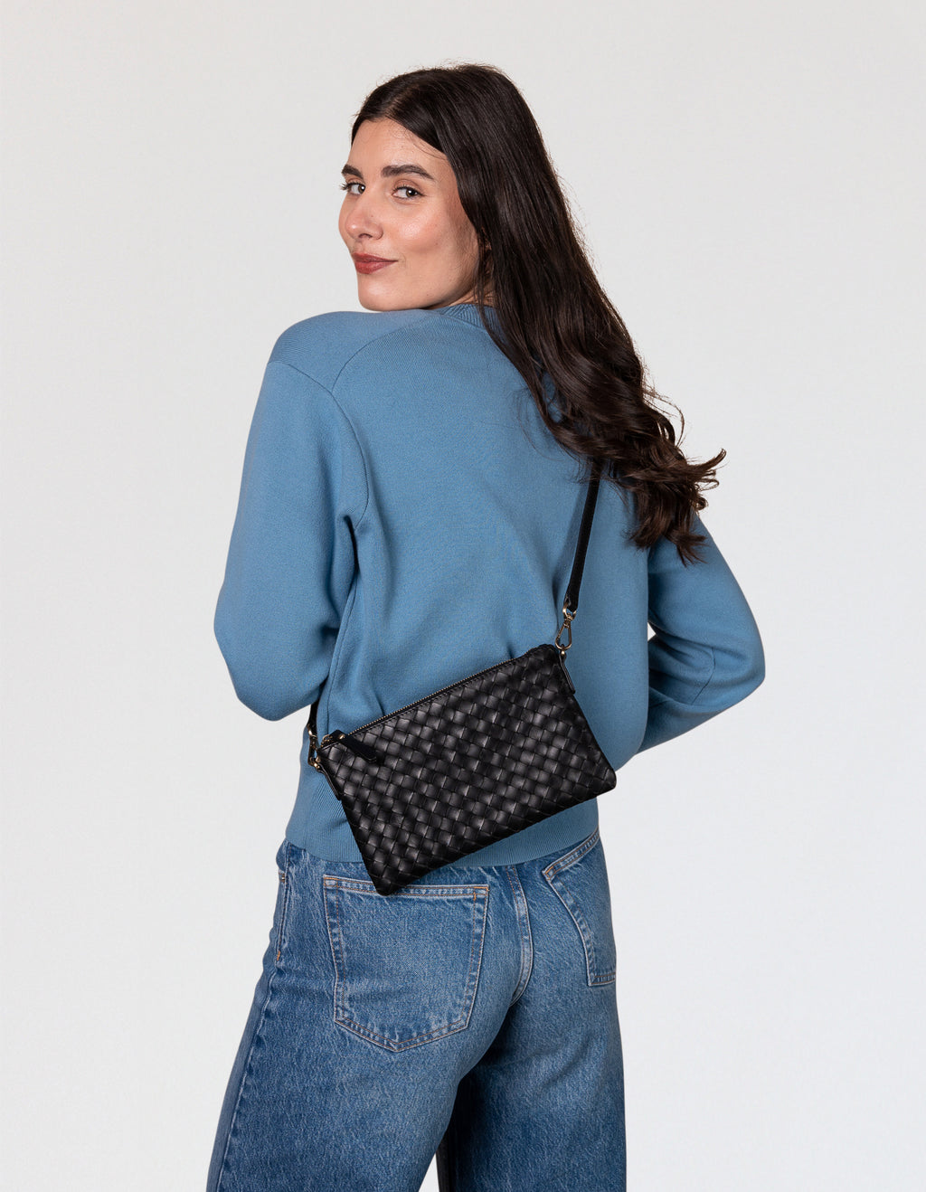 Lexi - Black Woven Classic Leather